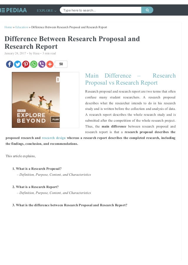 Difference Between Research Proposal And Research Report Comparison Difference Between Research Proposal And Research Report Comparison