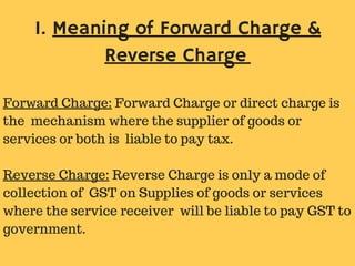 Difference Between Reverse Charge And Forward Charge in GST | PDF