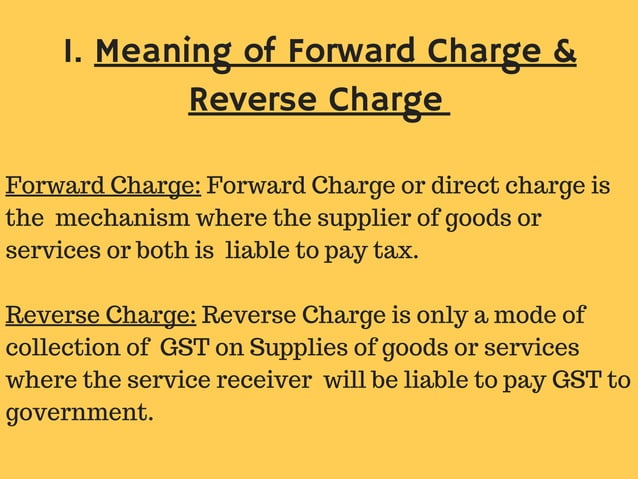 Difference Between Reverse Charge And Forward Charge in GST | PDF