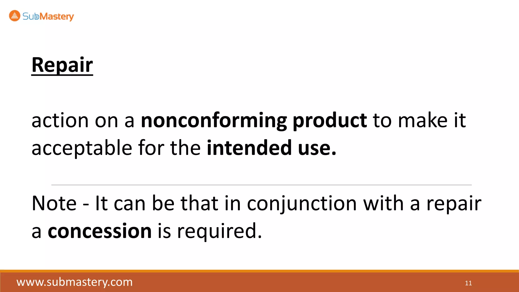 Difference between rework and repair as per IATF 16949:2106 | PDF