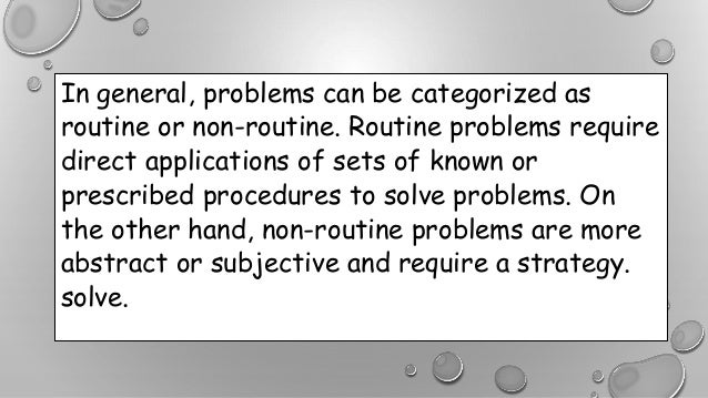 Difference between routine and non routine problems