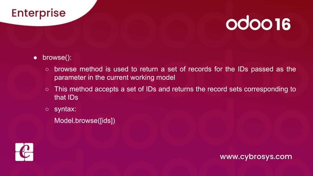 Difference Between Search and Browse in Odoo 16 | PPTX