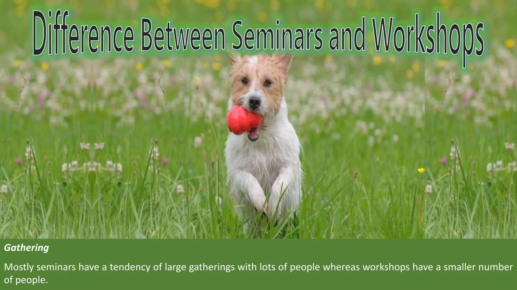 Difference between seminars and workshops | PPTX
