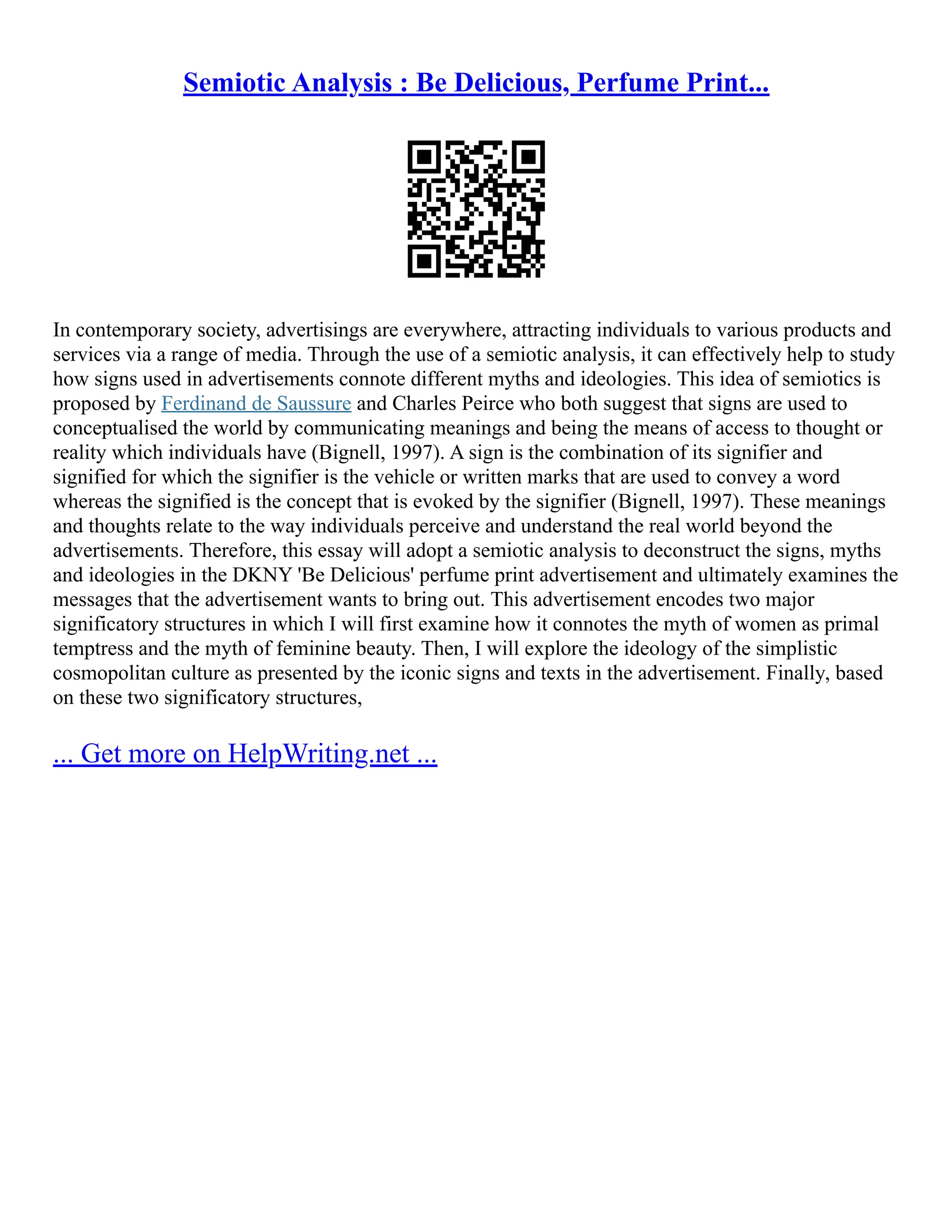 Difference Between Semiotic Analysis And Ethnography | PDF