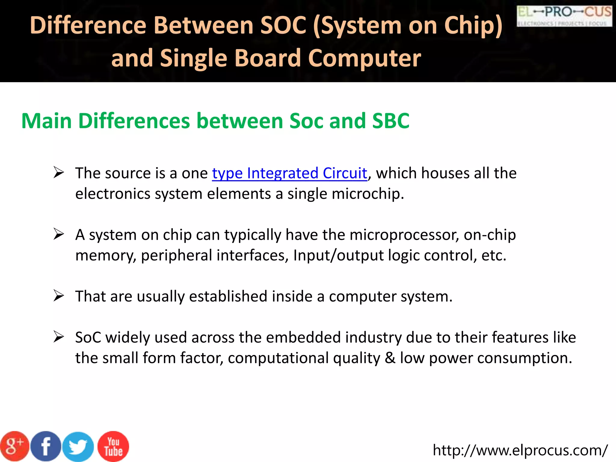 Difference between soc and single board computer ppt1 | PPTX