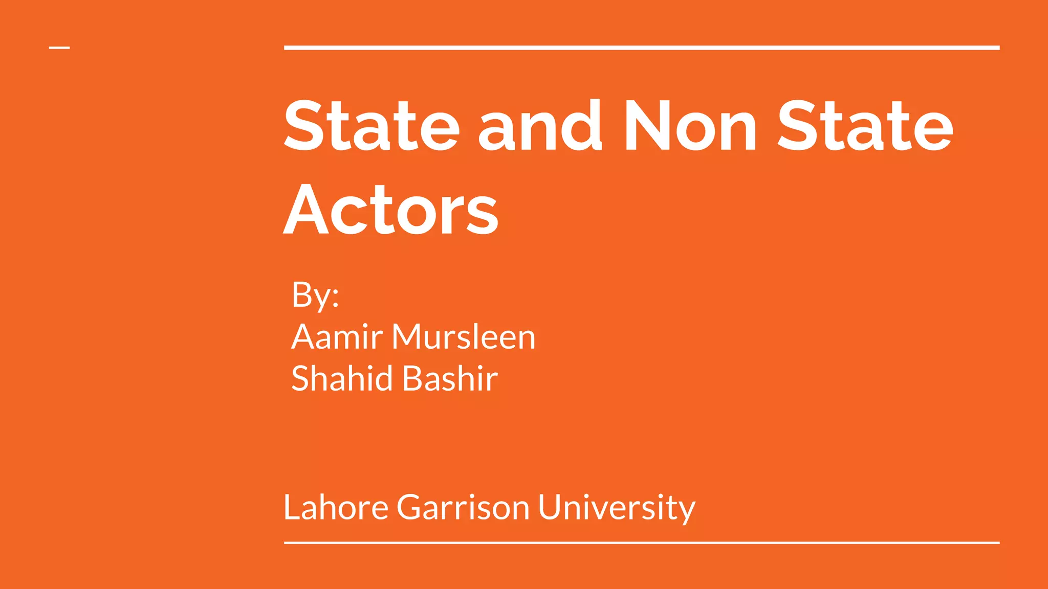 Difference State Actors And Non State Actors Ppt