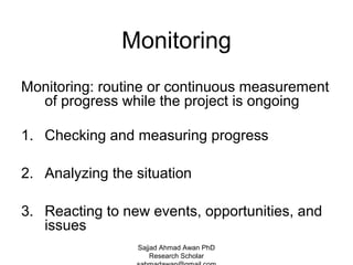 Difference between supervision and monitoring by sajjad awan | PPT