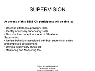 Difference between supervision and monitoring by sajjad awan | PPT
