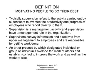 Difference between supervision and monitoring by sajjad awan | PPT