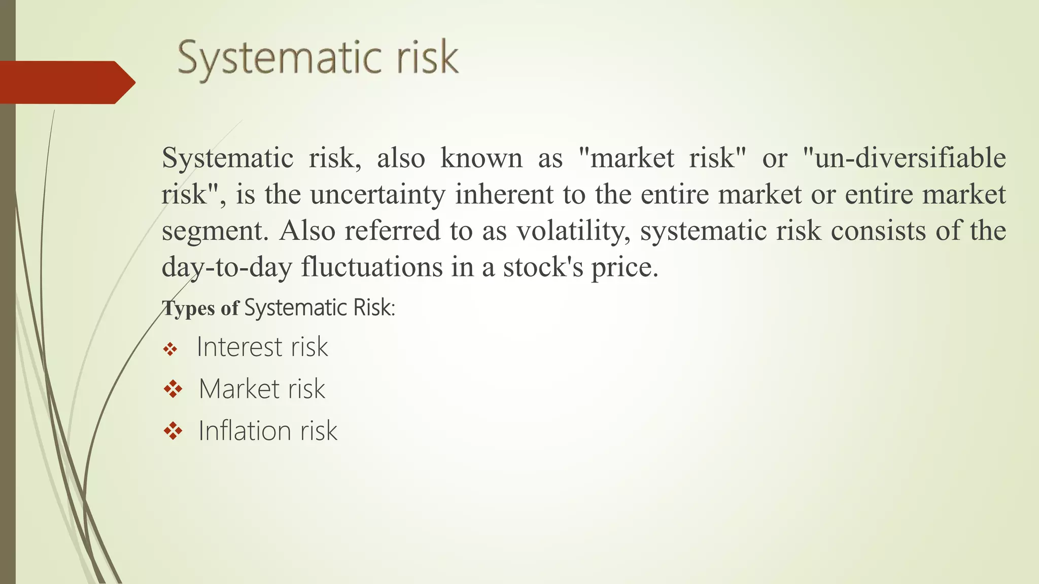 Difference between systematic and unsystematic risk | PPTX