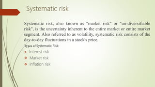 Difference between systematic and unsystematic risk | PPTX