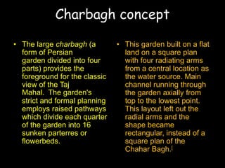 Difference between taj mahal and shalimar garden of kashmir | PPT