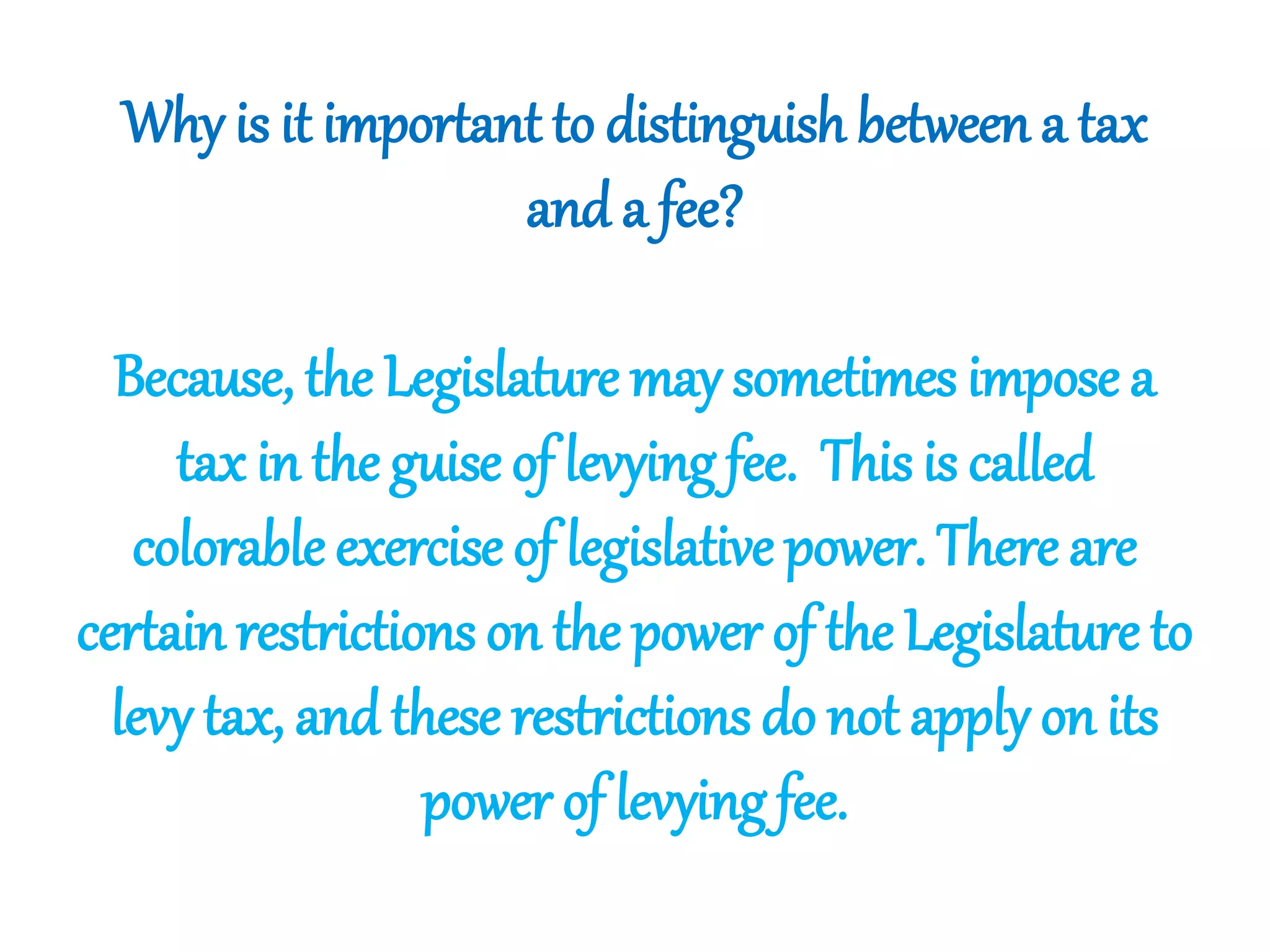 Difference between tax and fee | PPTX