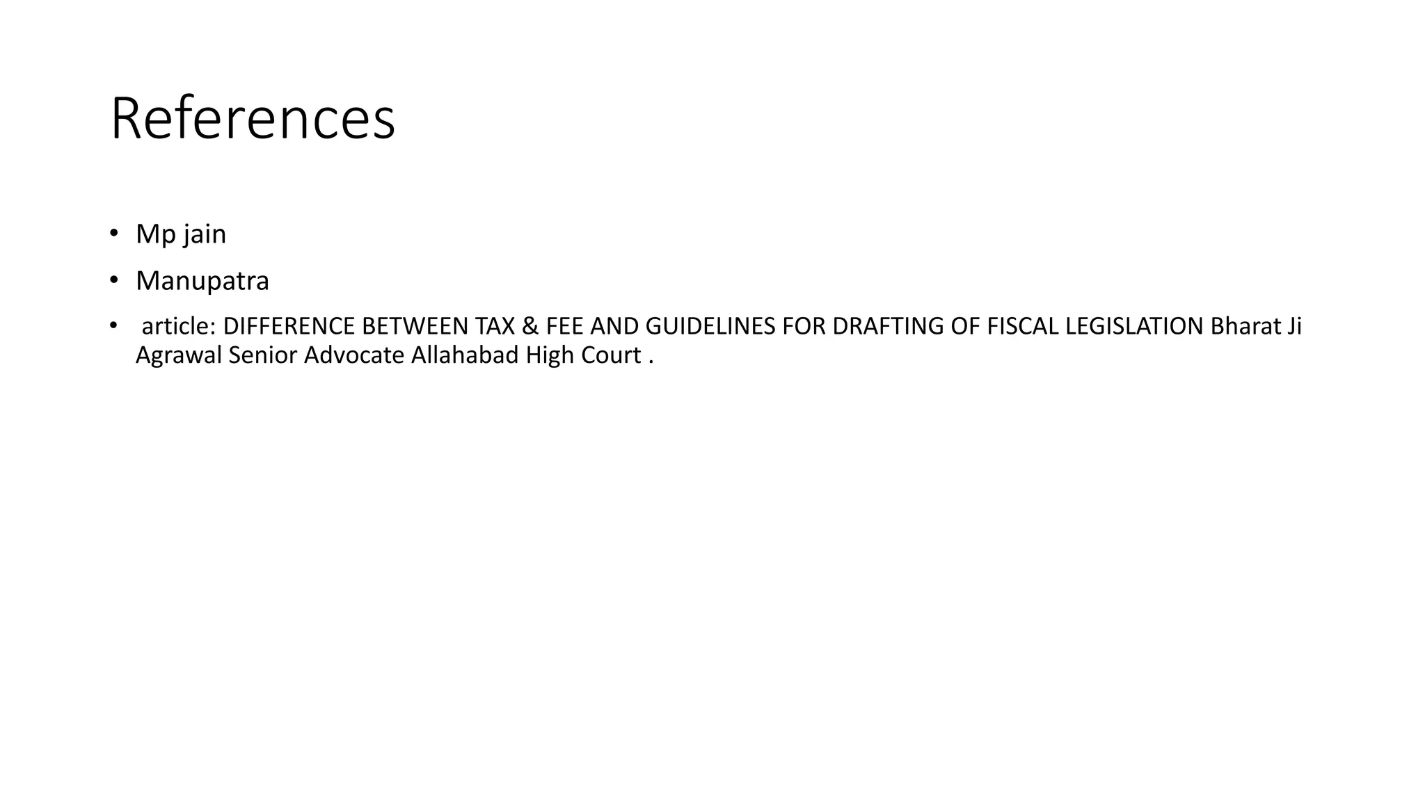 DIFFERENCE BETWEEN TAX AND FEES | PPTX