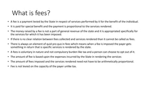 DIFFERENCE BETWEEN TAX AND FEES | PPTX