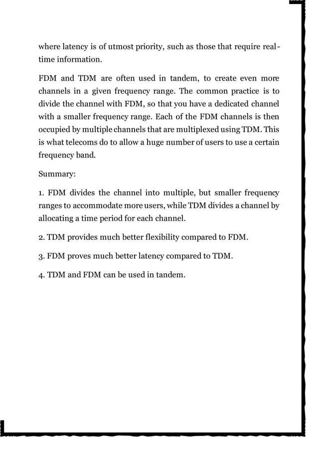 Difference between tdm & fdm | PDF