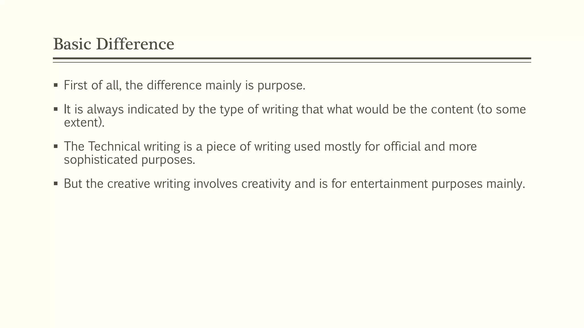 Difference between technical and creative writing | PPTX
