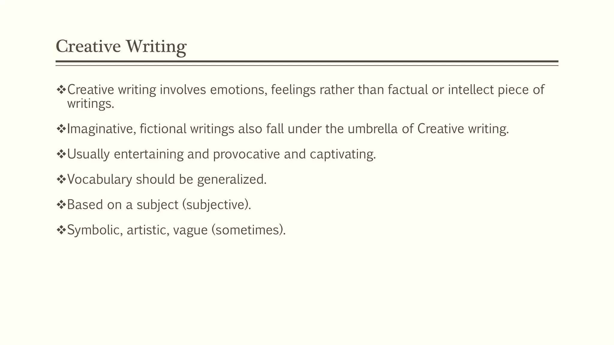 Difference between technical and creative writing | PPTX