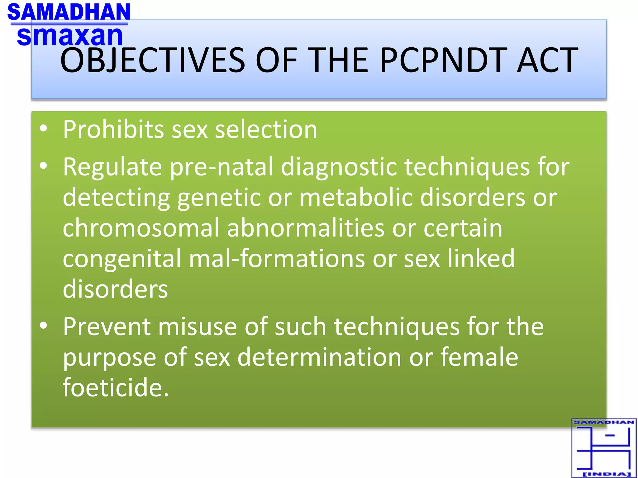 Difference between the pcpndt act | PPTX