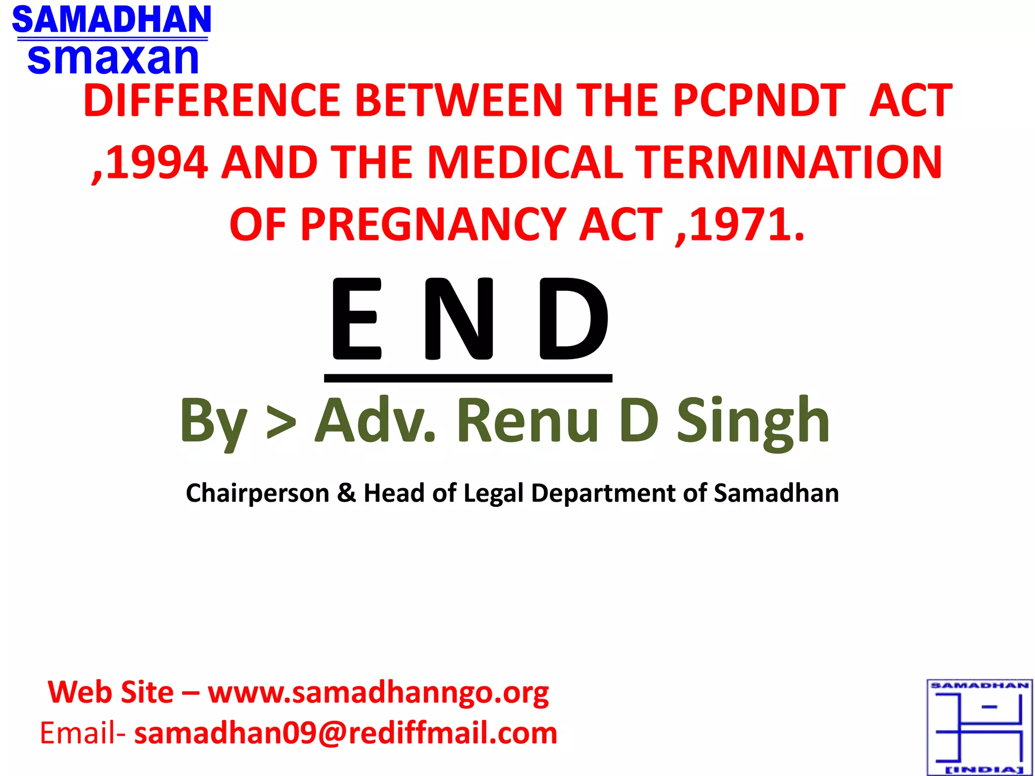 Difference between the pcpndt act | PPTX