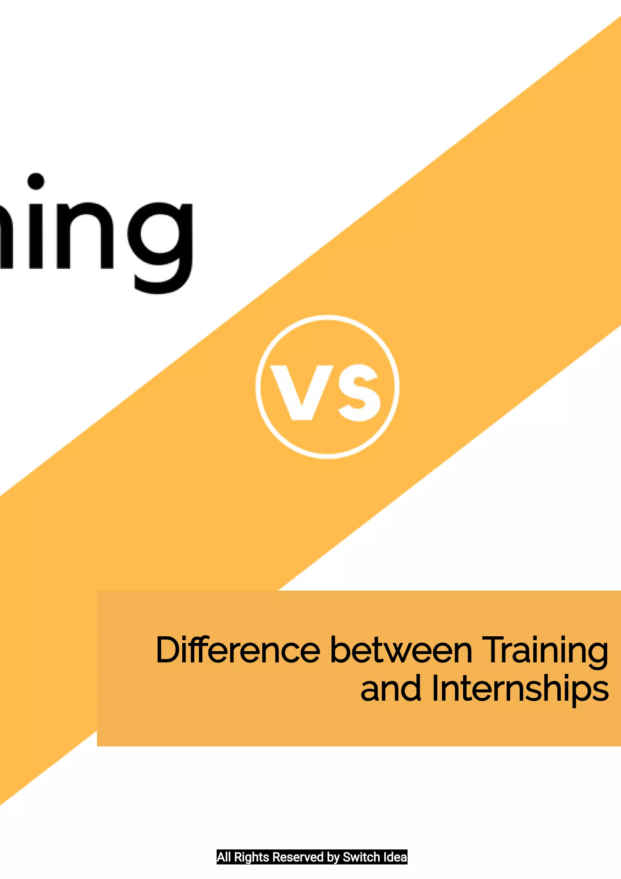 Difference between training and internships | PDF