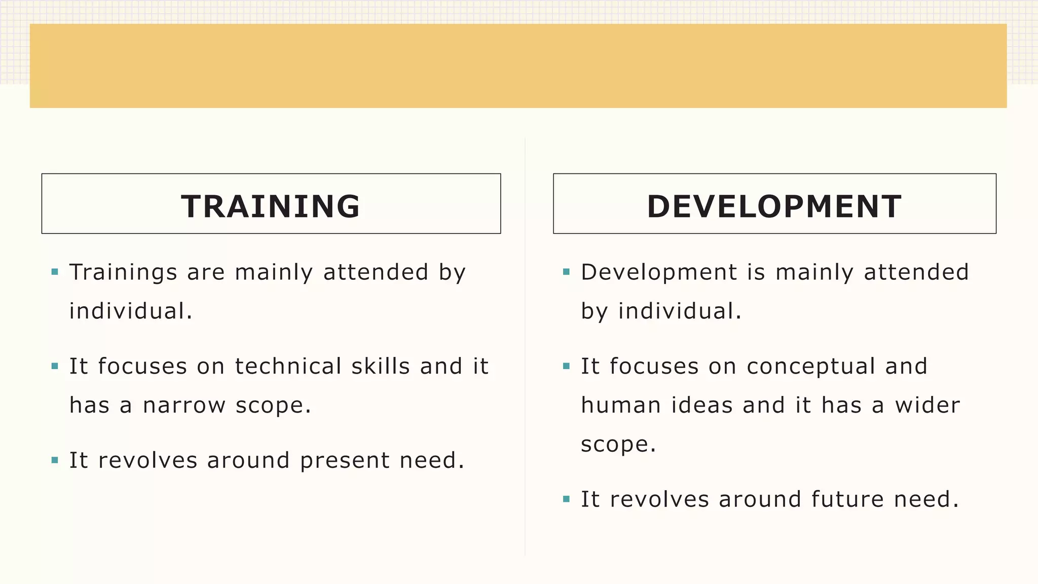 DIFFERENCE BETWEEN TRAINING & DEVELOPMENT.pptx