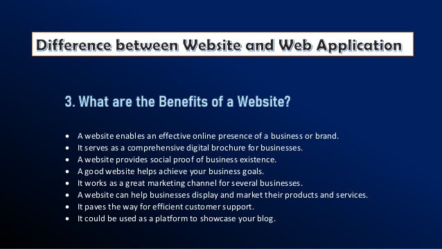 Difference between website and web application | PDF