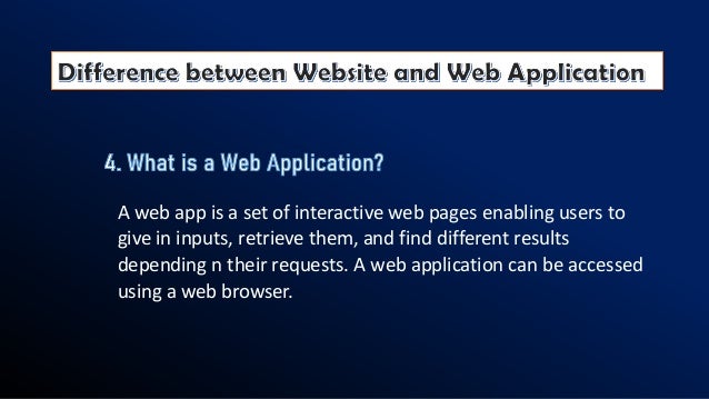 Difference between website and web application | PDF