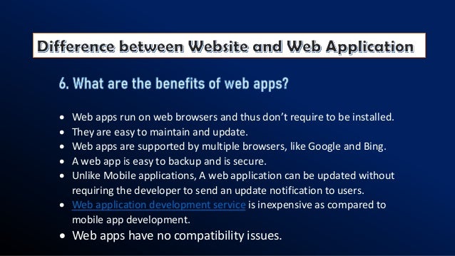 Difference between website and web application | PDF