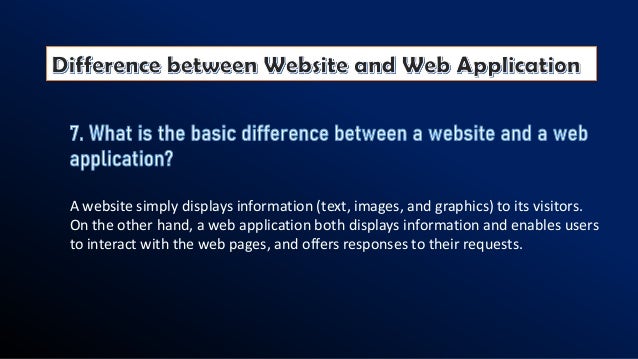 Difference between website and web application | PDF