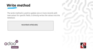 Difference between write and update in odoo 18 | PPTX