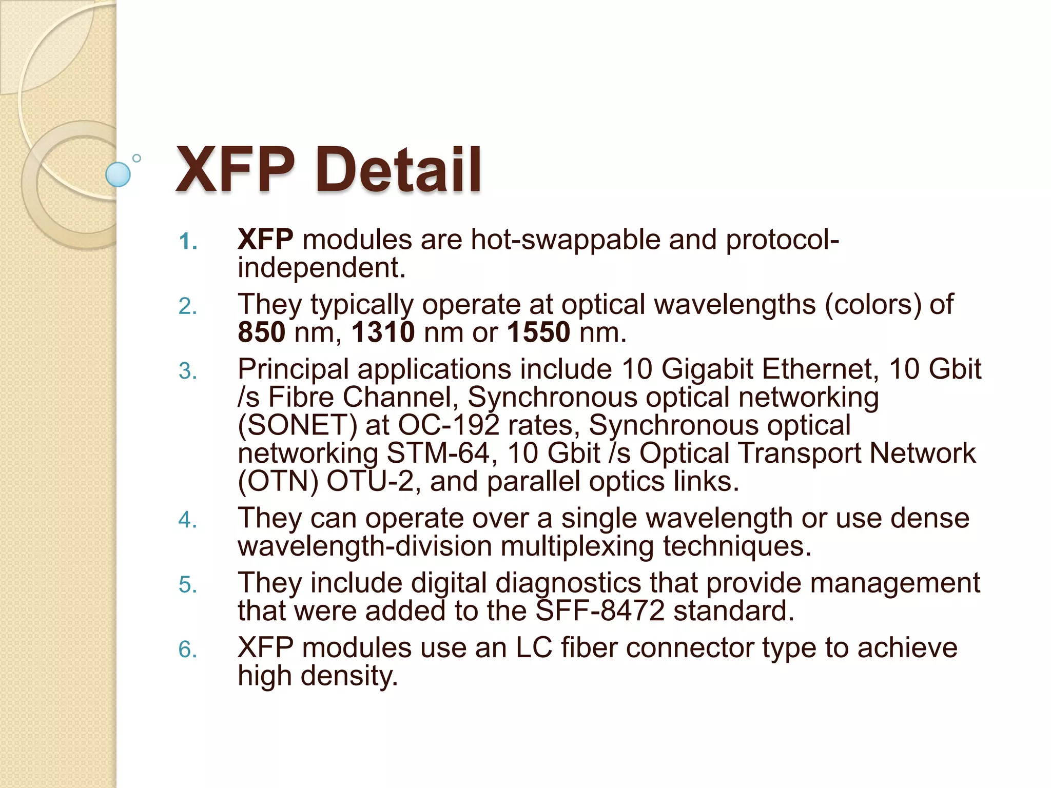Difference Between XFP & SFP | PPTX