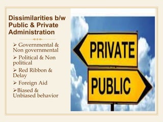 Difference btween public and private administration | PPTX