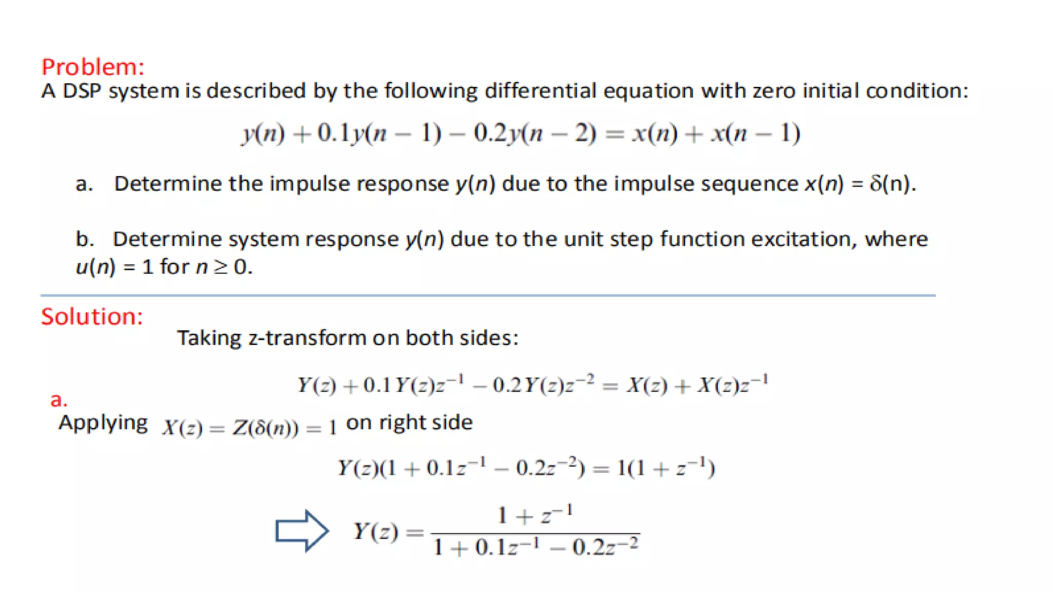 Difference equation using z transform day 4 | PDF