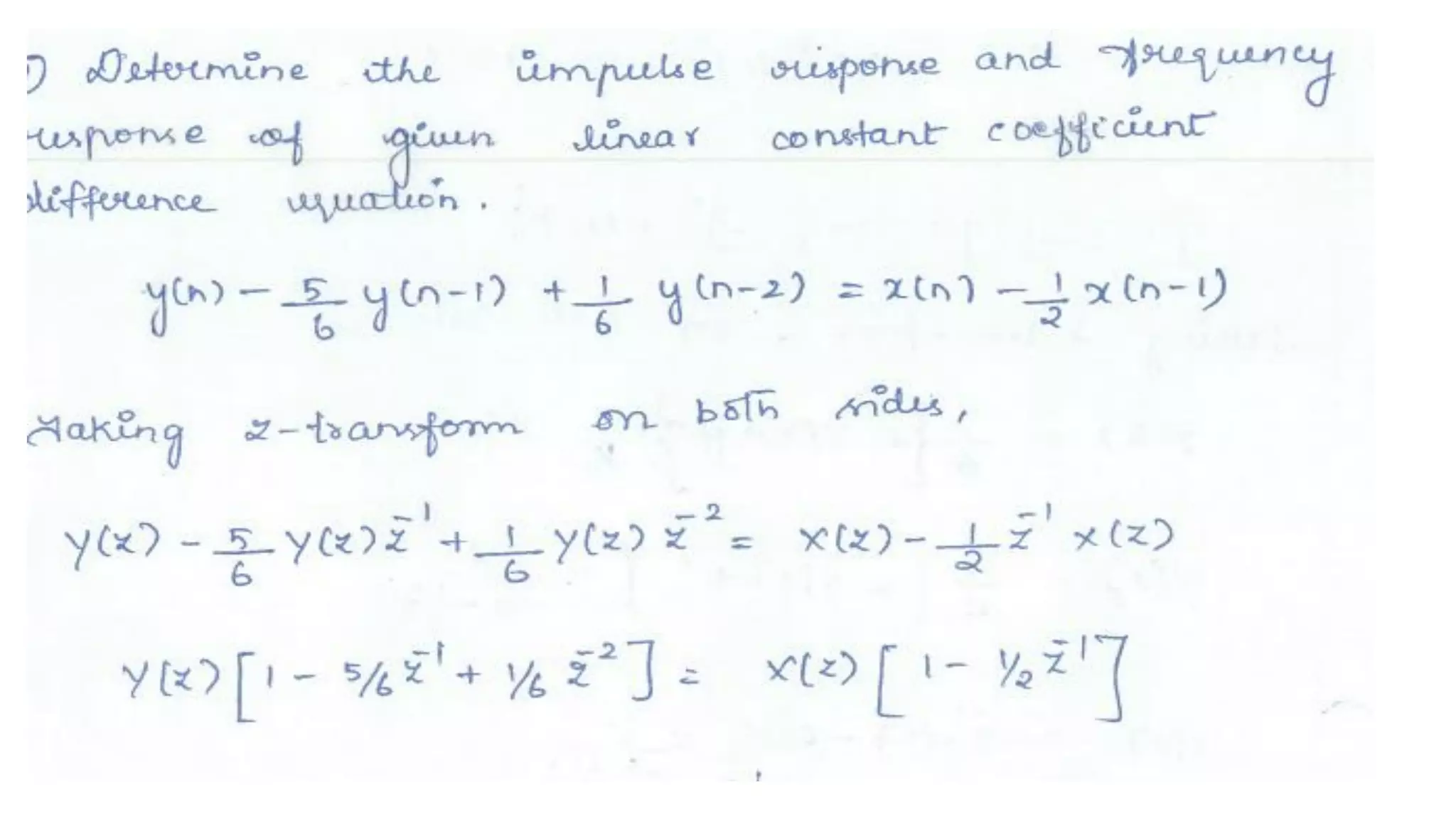 Difference equation using z transform day 4 | PDF