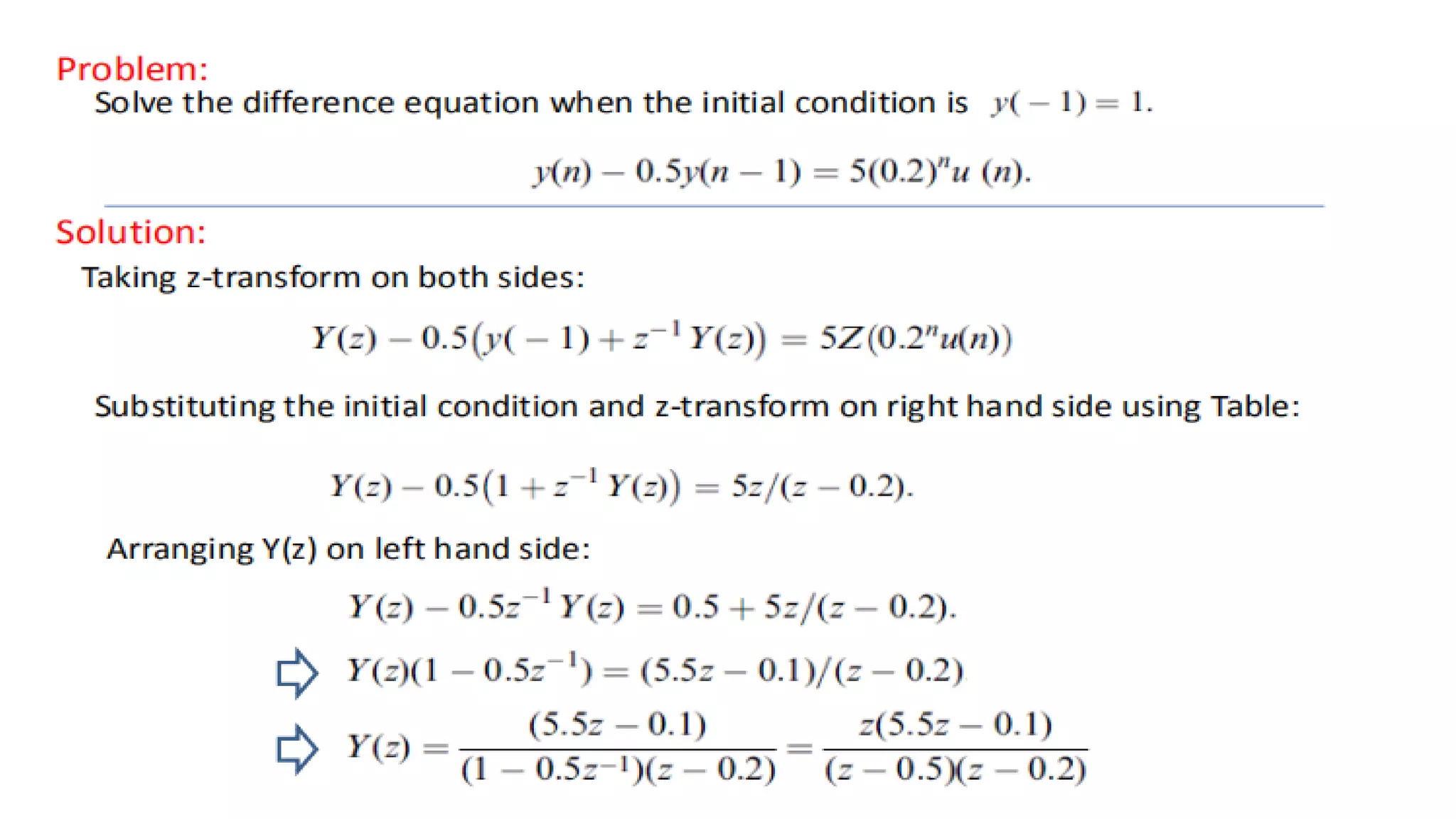 Difference equation using z transform day 4 | PDF