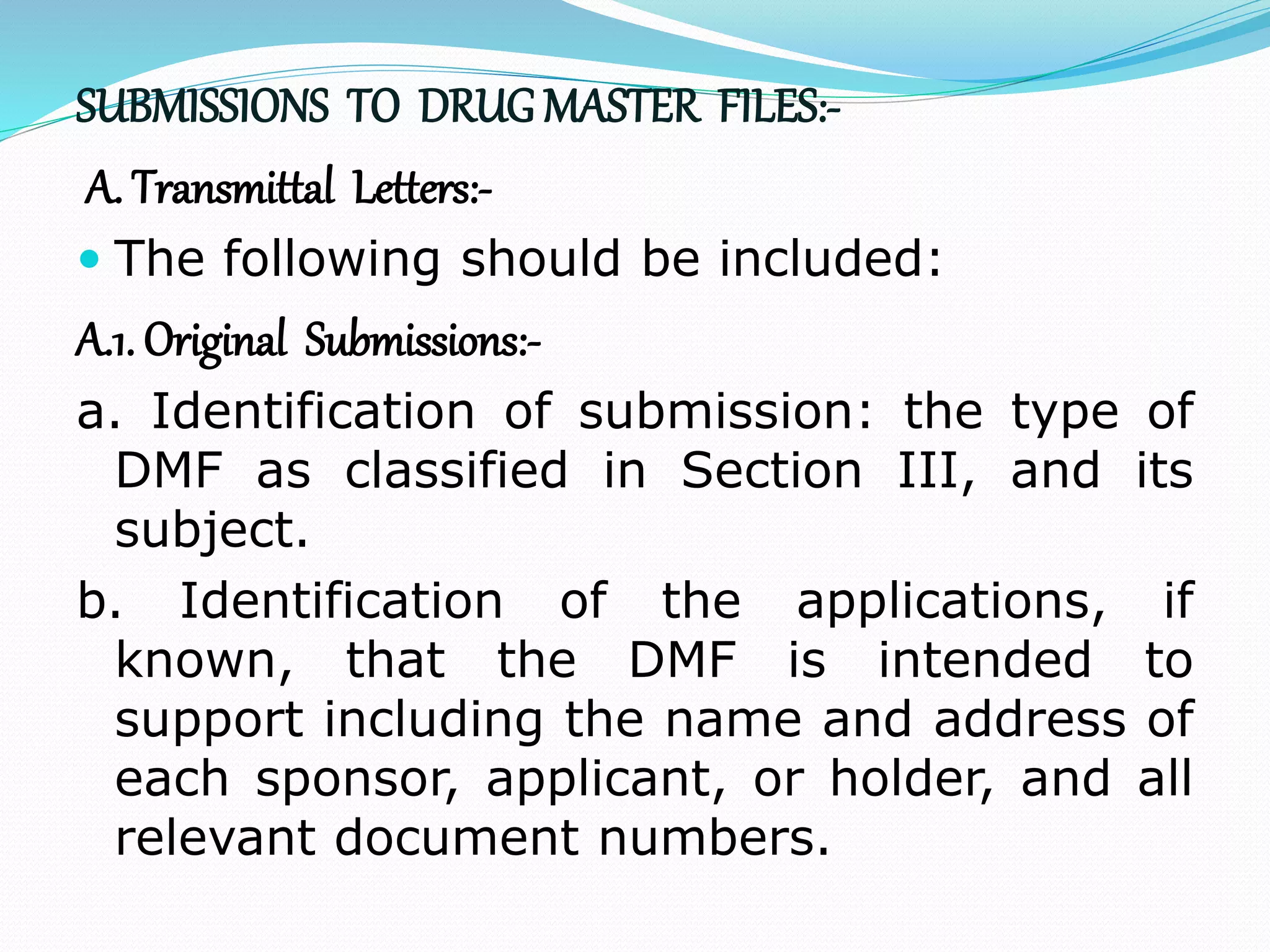 Difference european drug master file & us drug master file | PPTX