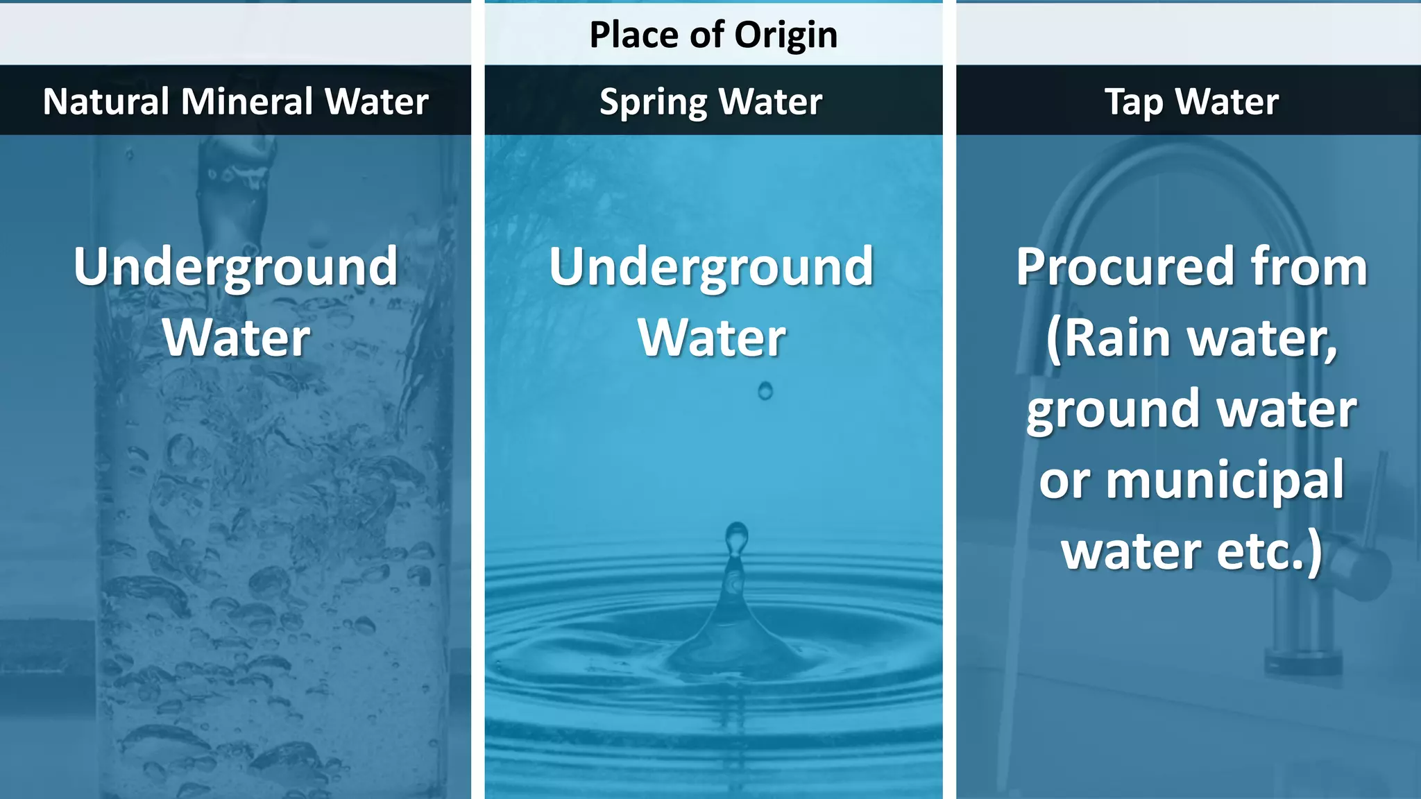 Difference in spring water, natural mineral water & tap water | PPTX