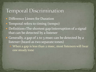 Difference limens & wrap up of acoustics | PPTX