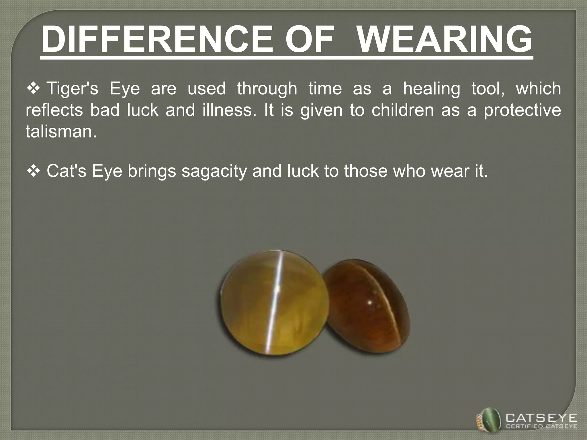 Difference Of Tiger's Eye Or Cat's Eye Stone | PPTX