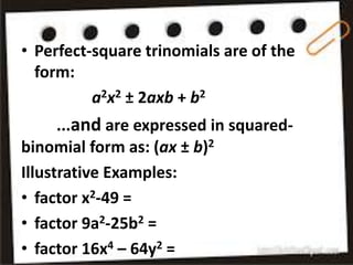 Difference of squares | PPTX