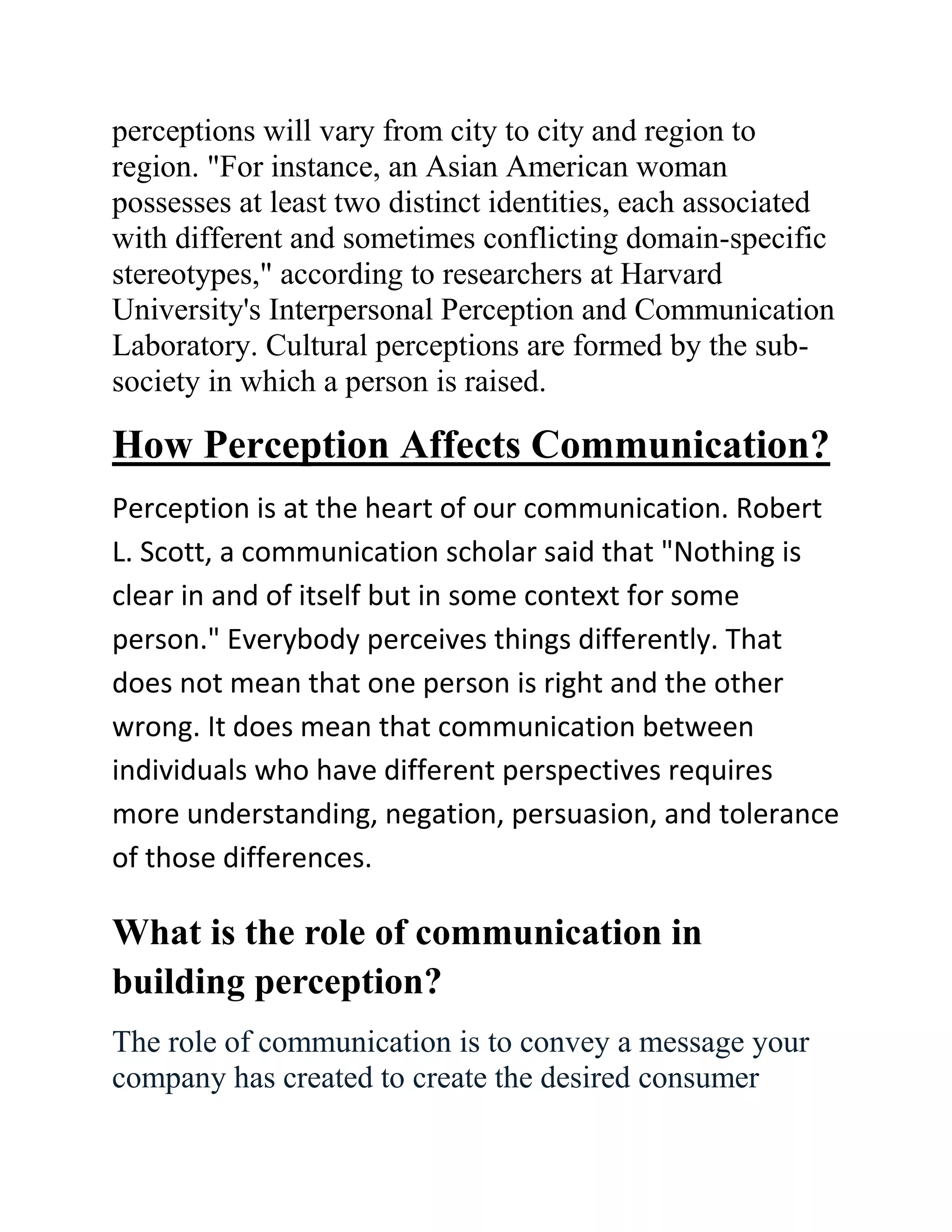Difference perception and their effect on communication | DOCX