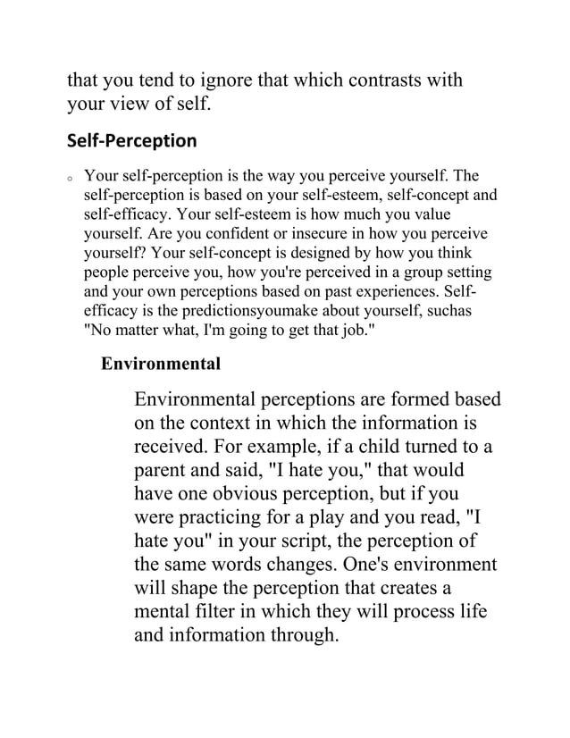 Difference perception and their effect on communication | DOCX | Science
