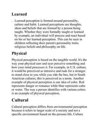 Difference perception and their effect on communication | DOCX | Science