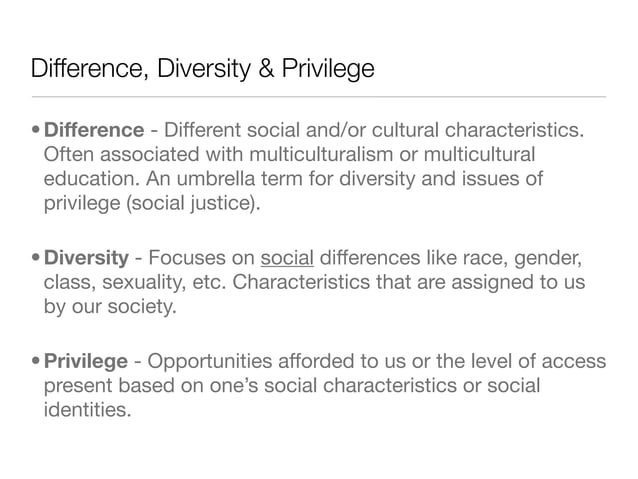 Difference & Social Privilege | PDF | Debated Sensitive Social Issues ...