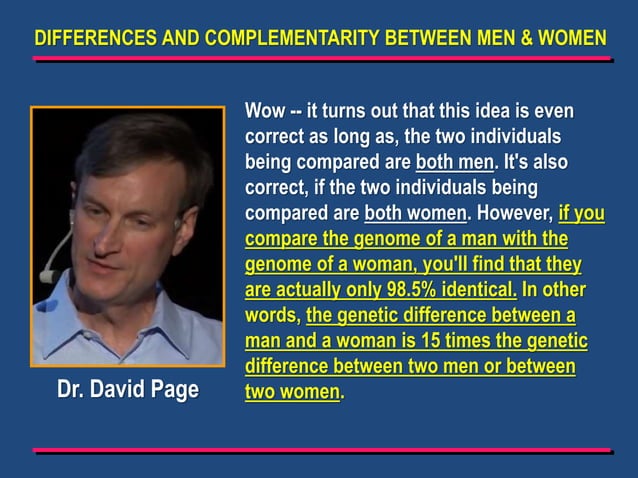 DIFFERENCES AND COMPLEMENTARITY BETWEEN MEN & WOMEN | PPT