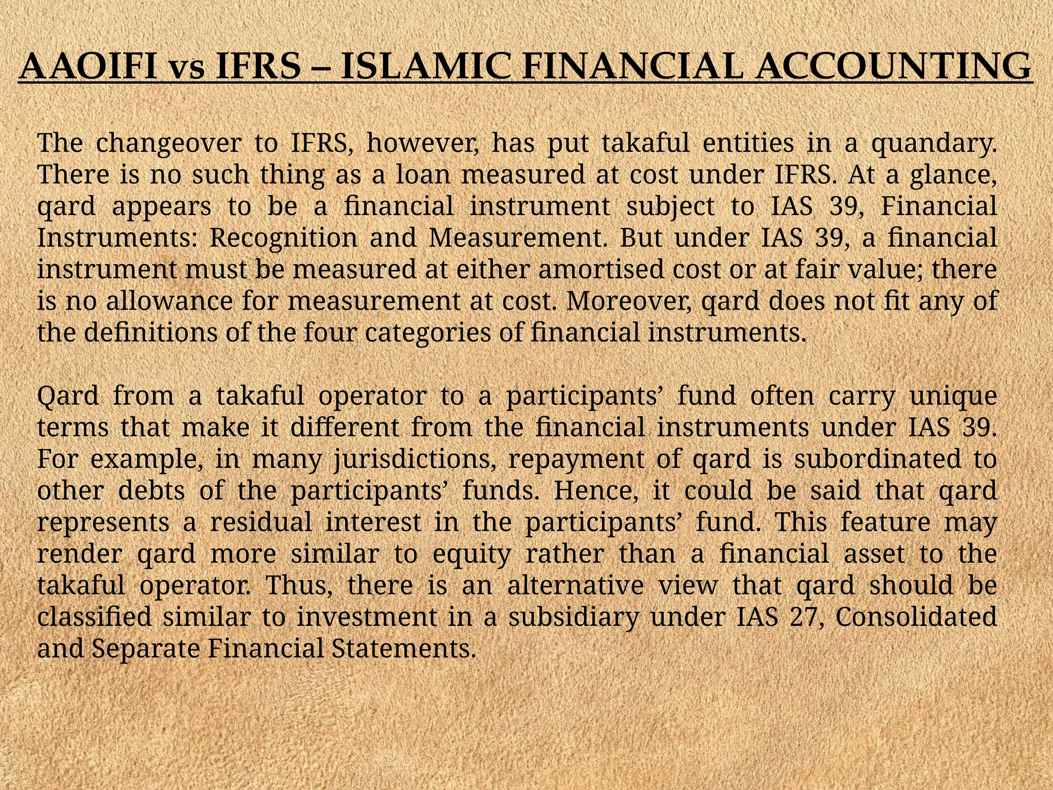 Differences AAOIFI & IFRS Sharia standards | PPTX | Stocks and Bonds ...