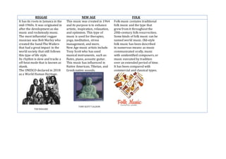 Differences and similarities of these music genres | PPT