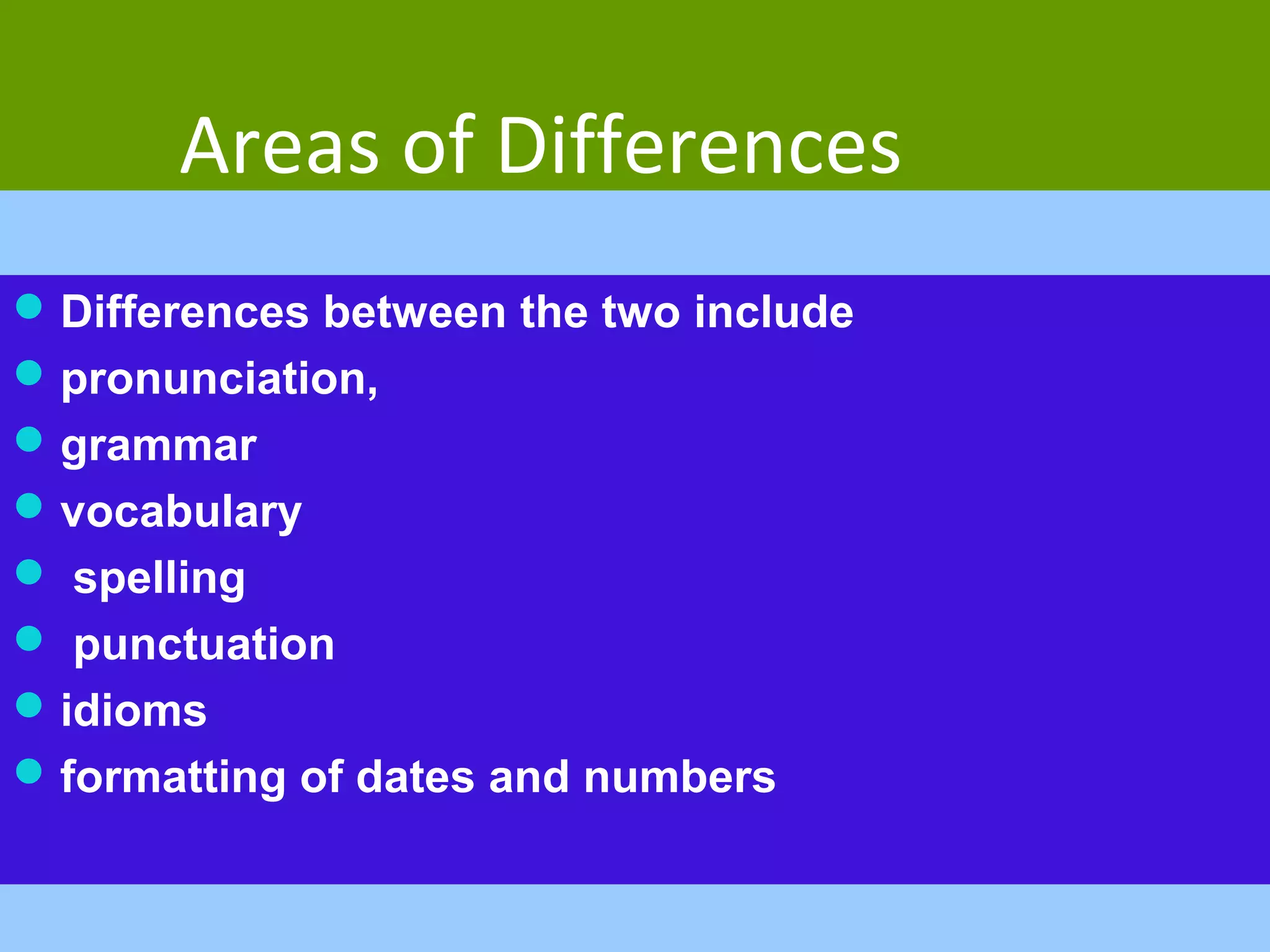 Differences between american & british english | PPT