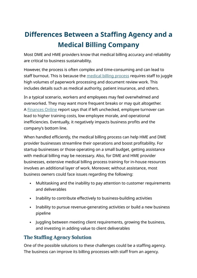Differences Between a Staffing Agency and a Medical Billing Company.docx